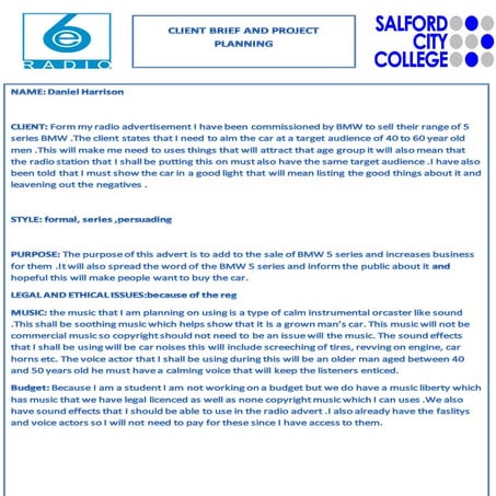 Client brief and planning | DOCX