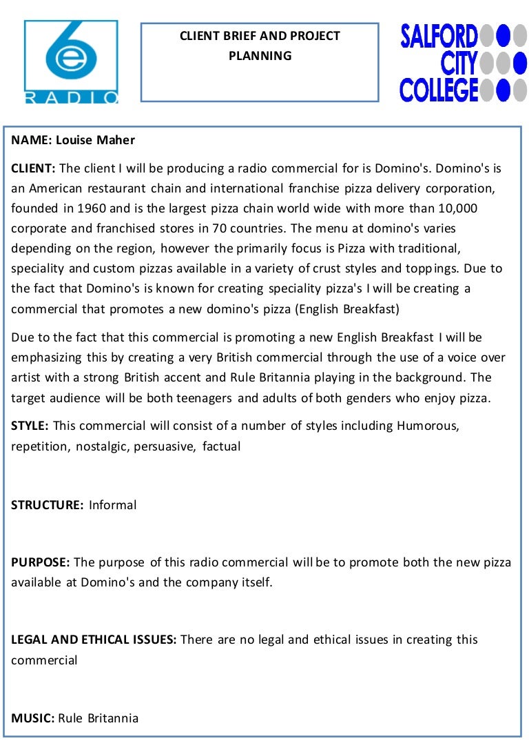 Client brief and planning