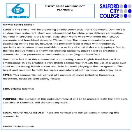 Client brief and planning | DOCX