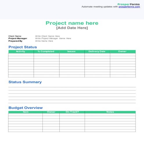 Client customer status-report-template-2 | PDF