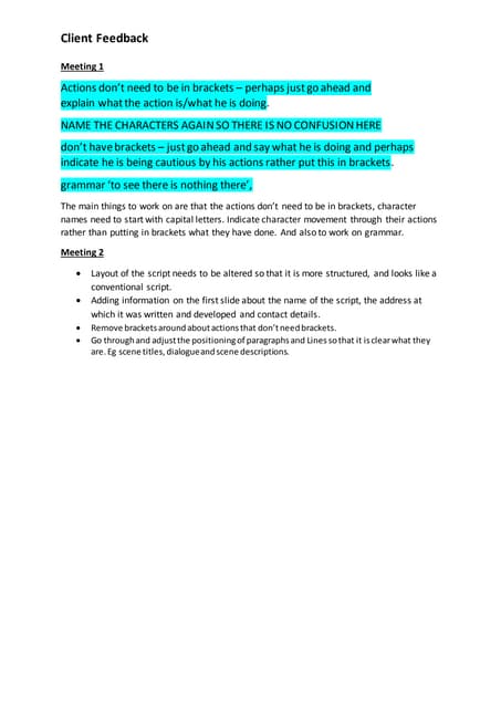 Client feedback | PDF