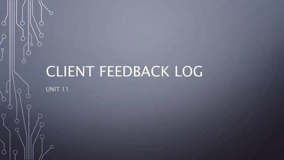 CLIENT FEEDBACK LOG | PDF