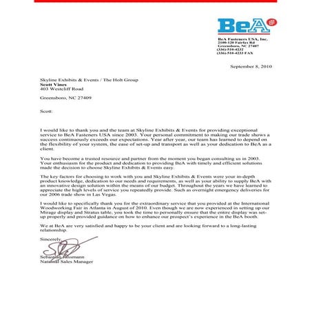 Client Letters of Recommendation | PDF