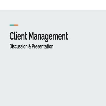 Client Management | PPT
