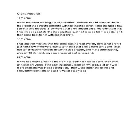 Client meetings | DOCX