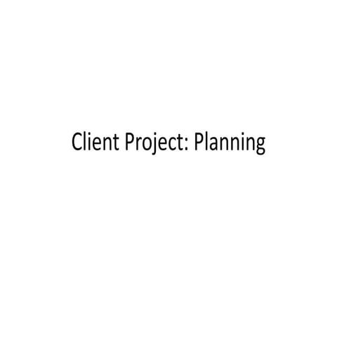 Client project plan | PPT