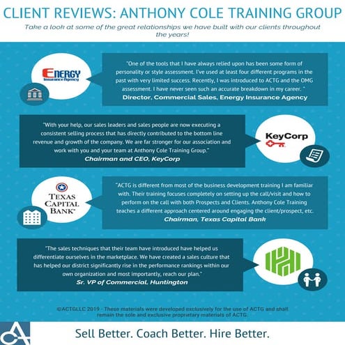 Anthony Cole Training Group Client Reviews II | PDF