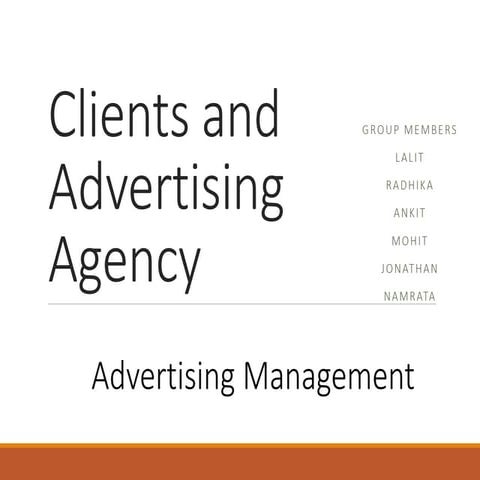 Clients and advertising agency | PPTX