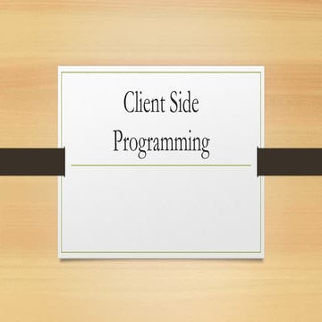 Materi Client Side Programming Dan Server Side | PPTX
