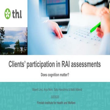 Clients' participation in RAI assessments - Maarit Lind | PDF