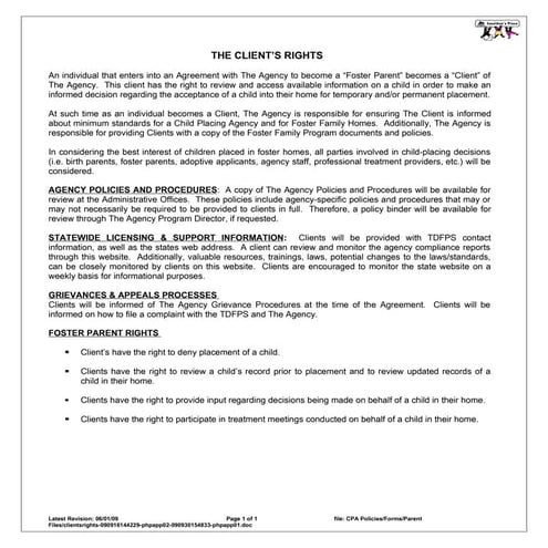 Clients Rights | DOC