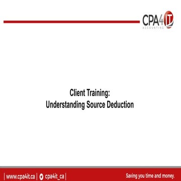 Client training source deductions - 2020 | PPT