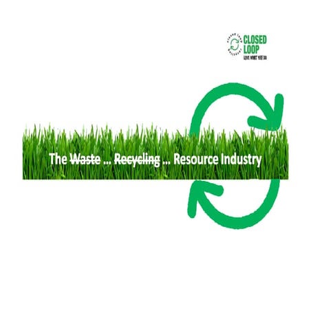 The Resource Industry by Closed Loop Recycling | PDF
