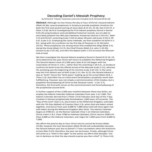 Decoding Daniel’s Messiah Prophecy | PDF