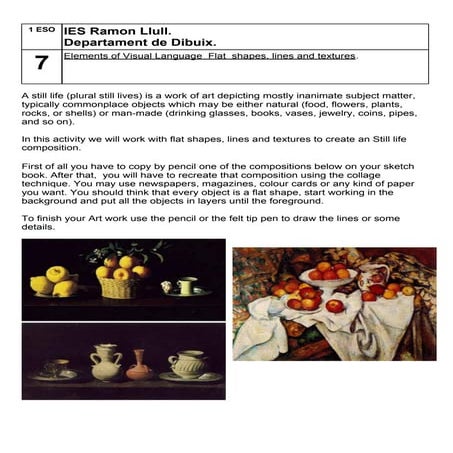 Stilllife drawings | PDF