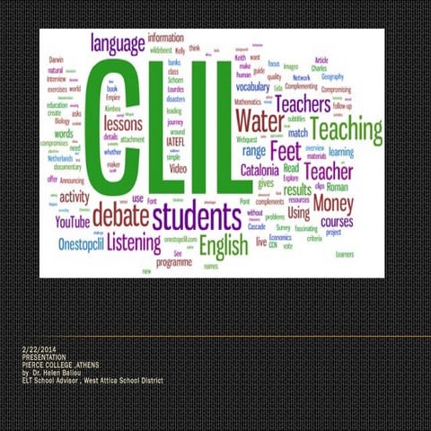 CLIL presentation by Helen Baliou at PIERCE COLLEGE | PPT