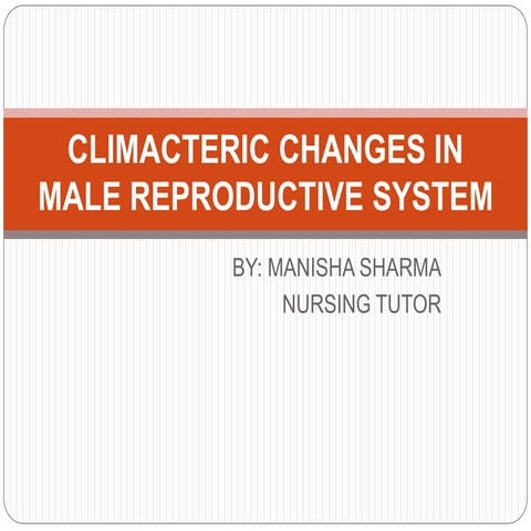 Climacteric changes in male reproductive system | PPTX
