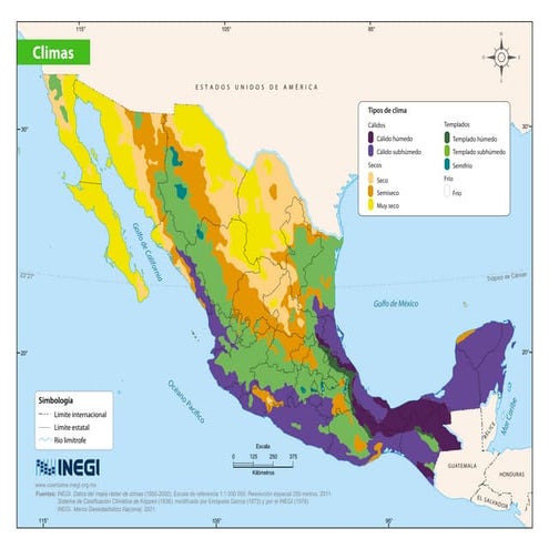 climas existentes en México de acuerdo al INEGI | PDF