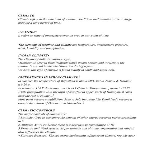 CLIMATE- class 9 | PPTX