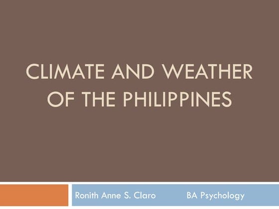 Types of Climates in the Philippines.pptx | Weather | Science