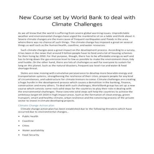 Climate challenges | DOCX