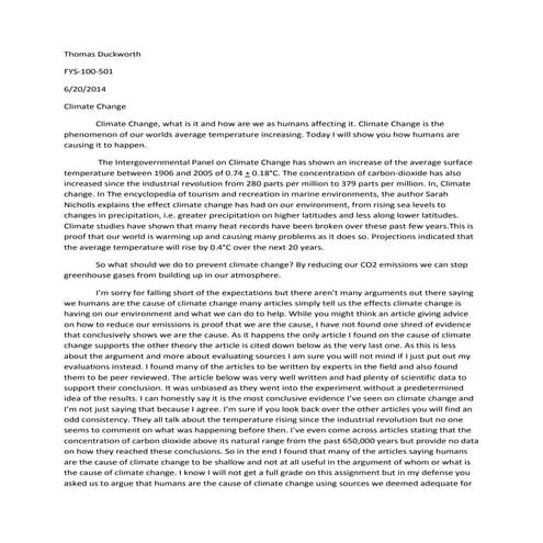 Climate Change Essays | PDF