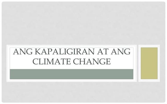 CLIMATE CHANGE - AP 10 | PPTX