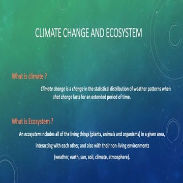 Climate change and ecosystem | PPTX