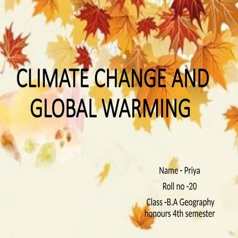 Climate change &global warming | PPT