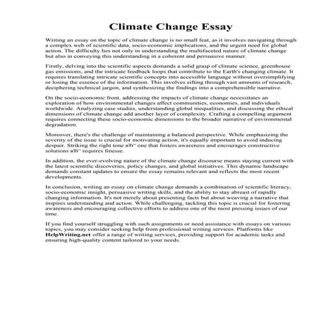Climate Change Essay | PDF