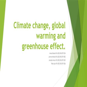 Greenhouse effect (Global Warming) ppt | PPTX