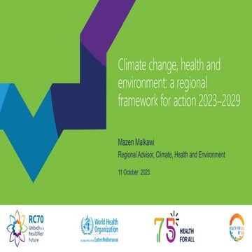 Climate change, health and environment a regional framework for action ...