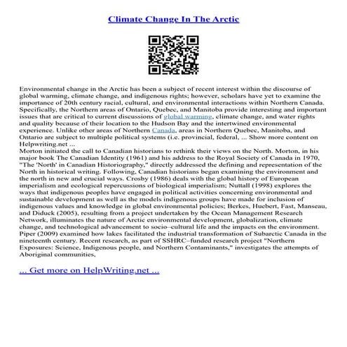 Climate Change In The Arctic | PDF