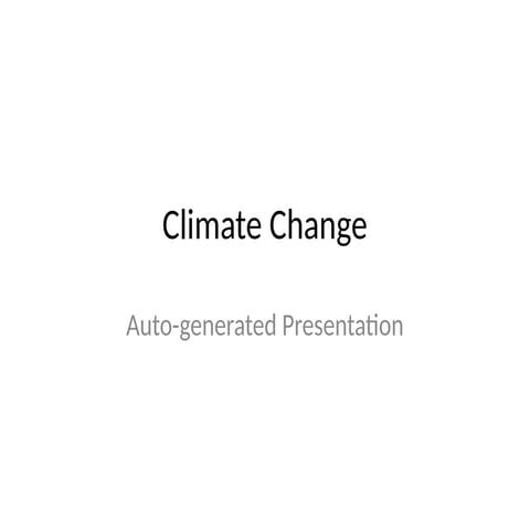 Presentation on climate change or weather | PPTX
