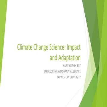 Climate Change Science: Impact and Adaptation | PPTX