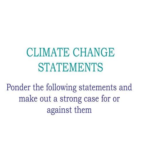 Climate change statements | PPT