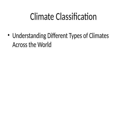 Koppen Climate Classification | PPTX