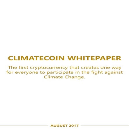 Climatecoin whitepaper | PDF | Green Solutions | Business