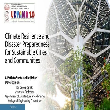 Climate resilience and Disaster Preparedness for building Sustainable ...