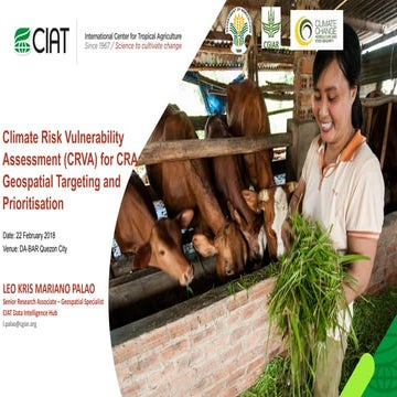 Climate Risk Vulnerability Assessment to Support Agricultural ...