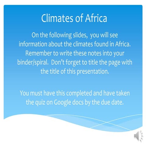 Climates of Africa | PPTX