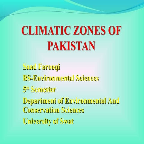 Climatic zones of pakistan | PPT