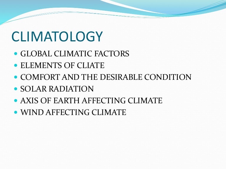 Climatology