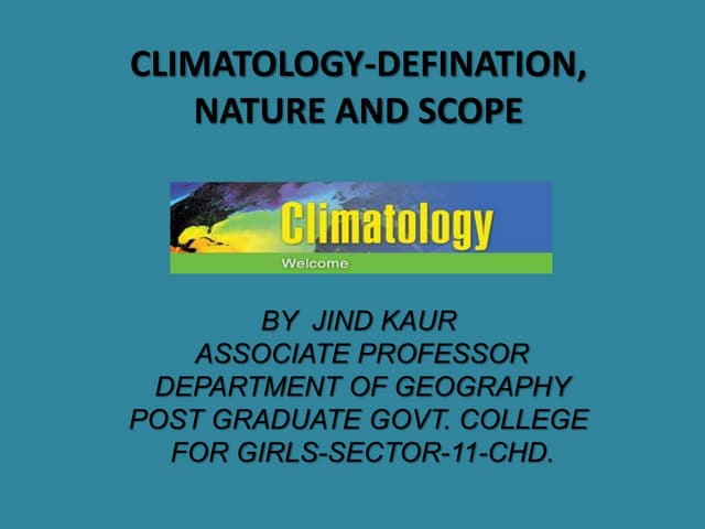Climatology | PPTX | Weather | Science
