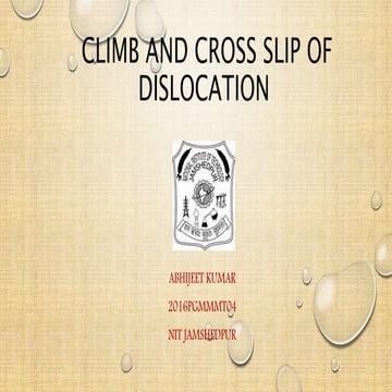 Climb and cross slip of dislocation | PPTX