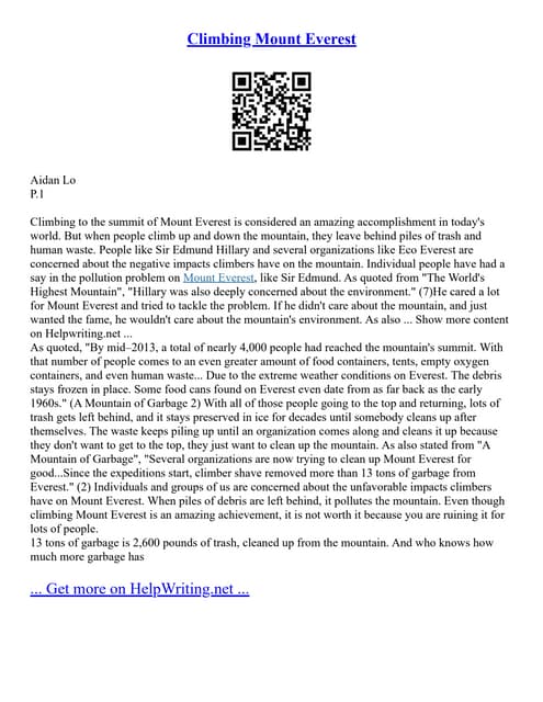 Mt Everest Slideshow | PPT