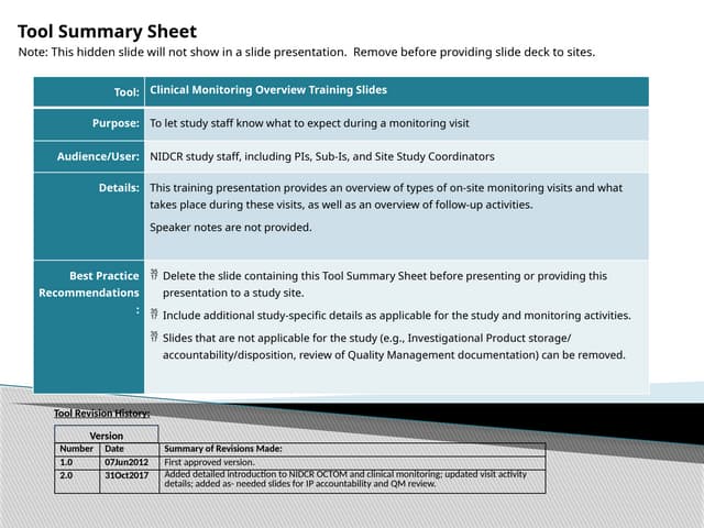 Site qualification visit | PPTX