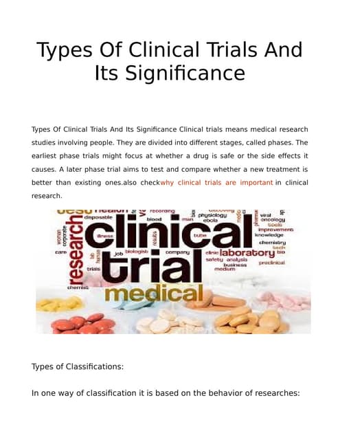 Explanation of the Four Phases of Clinical Trials | PDF
