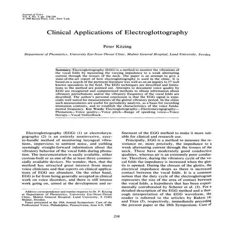 Paper Clinical aplications of electroglottography | PDF