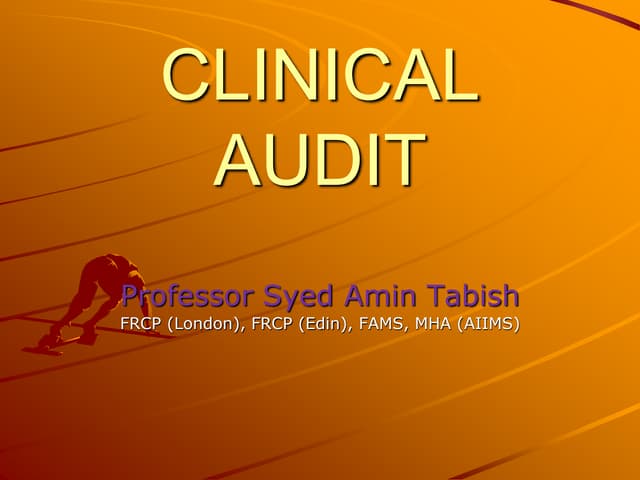 THE CLINICAL AUDIT REPORT FORMAT By Dr.Mahboob Khan Phd | PDF